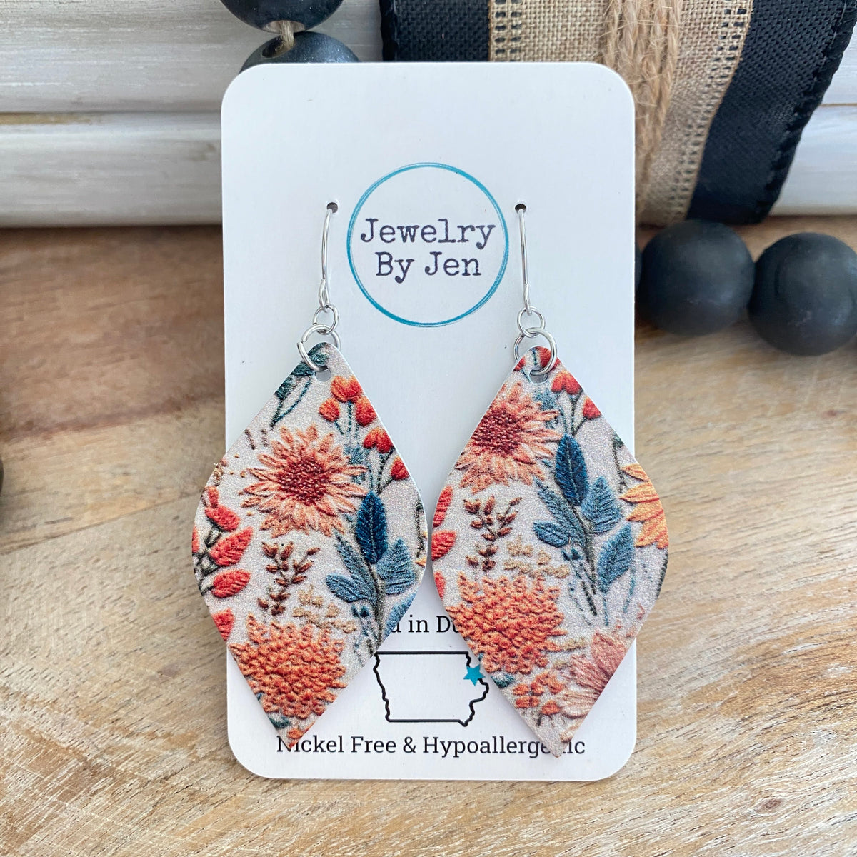 Diva Earrings: Embroidered Floral Earrings Mix – Jewelry By Jen LLC
